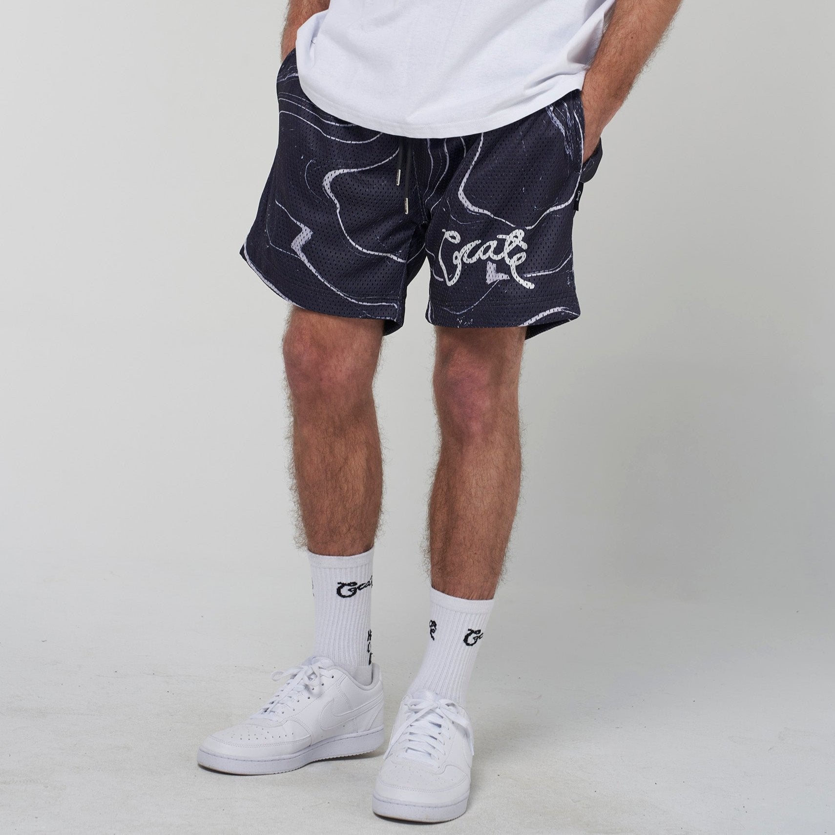 Crate Script Marble Mesh Shorts – Crate Clothing