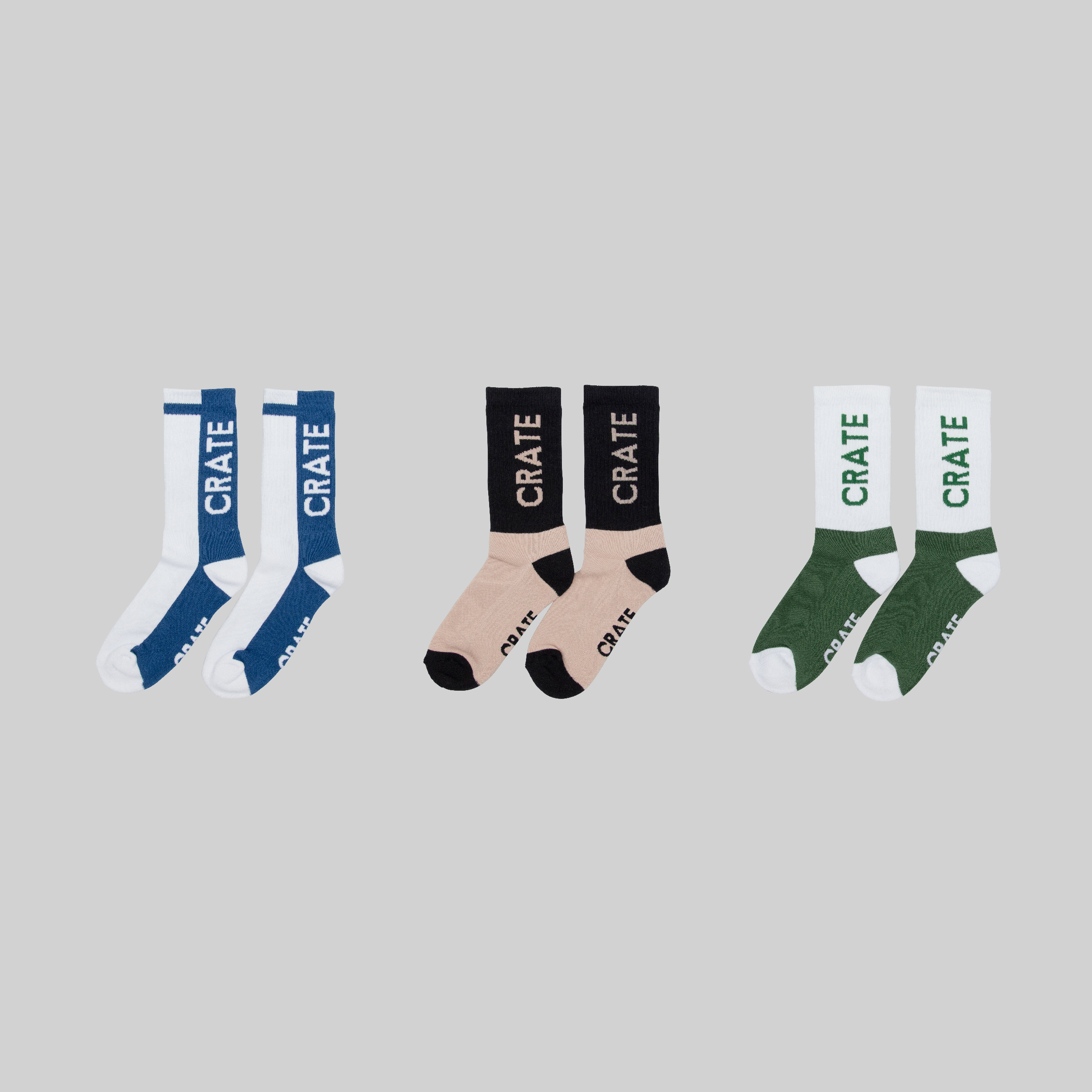 Crate Block Out Socks 3 Pack – Crate Clothing